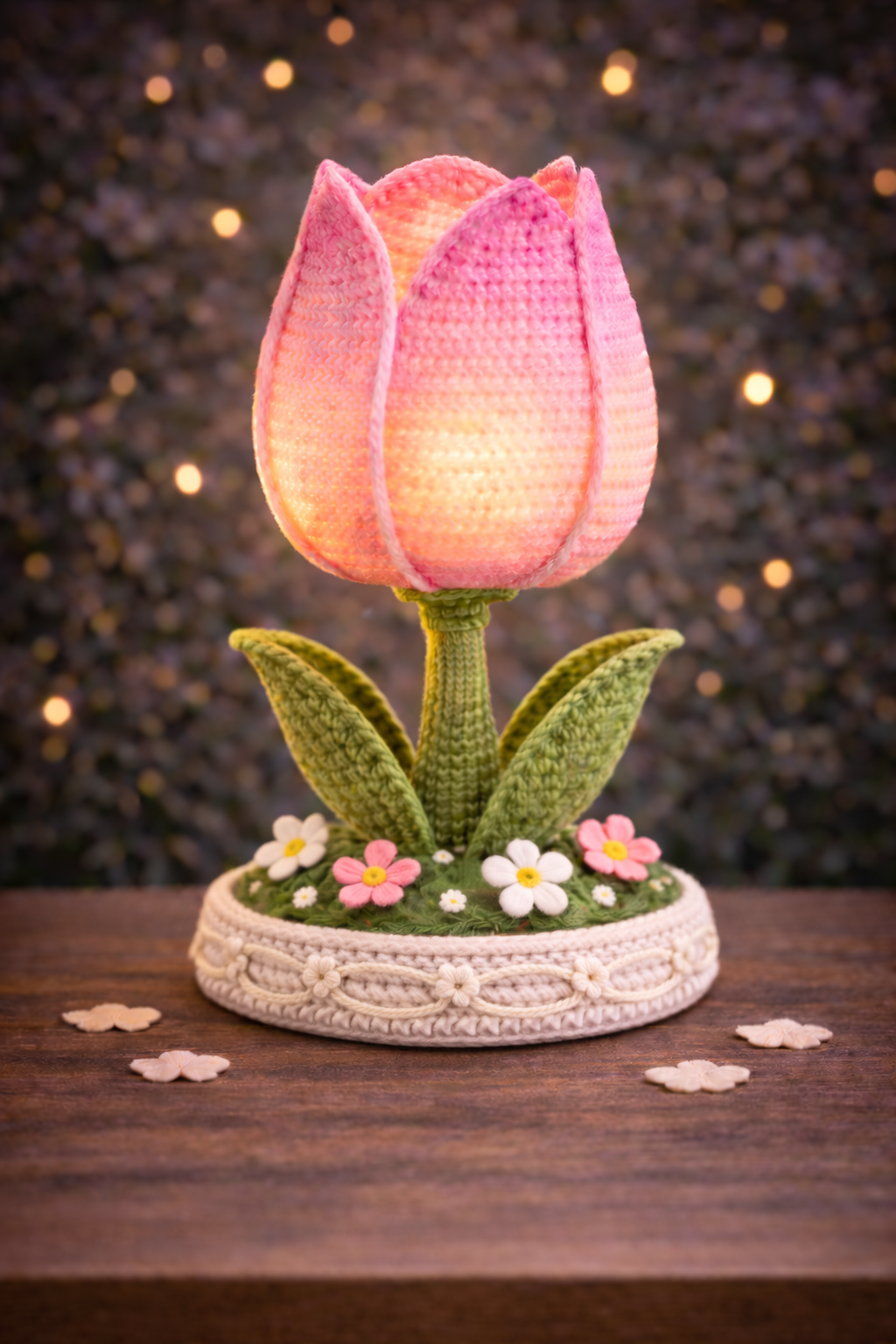 4 in 1 Flower Glow Lamps – Crochet Patterns – Crochetease